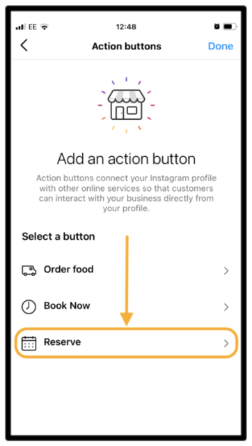 Add the "Reserve" Button to your Instagram Profile with Mozrest - Mozrest